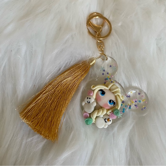 Disney | Accessories | Handmade Resin Clay Elsa Frozen Keychain | Poshmark
